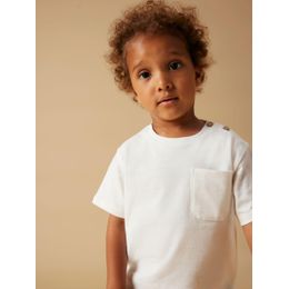 T-Shirt LIL' ATELIER "NMMDOLAN SS LOOSE TOP LIL NOOS", Jungen, Gr. 116, coconut milk, Jersey, Obermaterial: 100% Baumwolle, unifarben, normal normal, Rundhals, Shirts T-Shirt, Baumwolle, regular fit