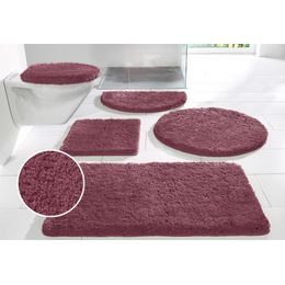 Badematte OTTO HOME "Sanremo, Badvorleger, Badezimmer Teppich, sehr weich" Gr. 7, lila (aubergine), H:30mm, Polyester, Badematten, Badematte, Badteppich, unifarben, rechteckig, rund & als 3-tlg. Set erh&auml;ltlich