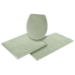 Badematte OTTO HOME "Vanessa, Badvorleger, Badezimmer Teppich" Gr. 12, gr&uuml;n (seegr&uuml;n), H:10mm, Polyester, Badematten, Badematte, Badteppich, weiche Haptik, unifarben