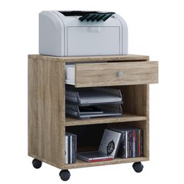 Container Vcm "Holz Rollcontainer B&uuml;rocontainer Schublade Salda", braun (sonoma, eiche (s&auml;gerau)), B:45cm T:38cm, Obermaterial: 100% Holz Wood., Schr&auml;nke, Container