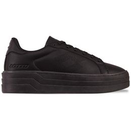 Plateausneaker Lotto, Damen, Gr. 37, schwarz, Synthetik, clean, Schuhe Plateausneaker, - mit raffinierter Plateausohle im Lagenlook
