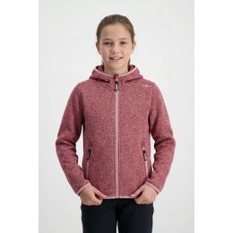 Strickfleecejacke CMP, M&auml;dchen, Gr. 152, peony, dawn p, Strick, Obermaterial: 100% Polyester, eingesetzt eingefasste Kante, Jacken Strickfleecejacke, &Uuml;bergangsjacke f&uuml;r Kinder, mit Kapuze, mit Rei&szlig;verschlusstaschen