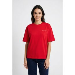 Marc O'Polo T-Shirt MARC O'POLO DENIM, Damen, Gr. S, carmine rot, Jersey, Obermaterial: 100% Baumwolle, relaxed fit normal, Rundhals, Shirts T-Shirt, Relaxed Fit, gro&szlig;er R&uuml;ckenprint