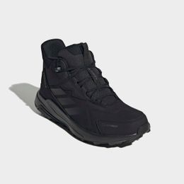Wanderschuh adidas terrex "TERREX ANYLANDER LEATHER MID CLIMAPROOF", Herren, Gr. 43, core schwarz, carbon, grau four, Leder, Textil, Schuhe Wanderschuh, wasserdicht und aus Leder