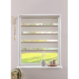 Doppelrollo OTTO HOME "PAGELLA" Gr. 6, beige (sand), B:85cm H:150cm, Polyester, Rollos, Doppelrollo, mit eingewebten Chenillef&auml;den - sehr beliebt, Topseller