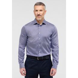 Langarmhemd Eterna "SLIM FIT", Damen, Gr. 38, Normalgr&ouml;&szlig;en, blau (dunkelblau), Twill, 42% Baumwolle, 4% Elasthan, 54% Lyocell, schmal, Manschette, Hemden Langarmhemd, EASY IRON (b&uuml;gelleicht)