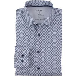 Businesshemd OLYMP "Level Five", Herren, Gr. 43, N-Gr, wei&szlig;, Obermaterial: 64% Baumwolle, 27% Polyester, 9% Elasthan, 2-Knopf-Manschette, Hemden Businesshemd