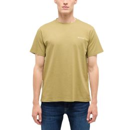Kurzarmshirt Mustang "Herren Style Austin", Herren, Gr. L, khaki, Jersey, 100% Baumwolle, Rundhals, Shirts Kurzarmshirt