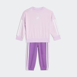 Trainingsanzug adidas Sportswear "ESSENTIALS KIDS", Jungen, Gr. 74, ice lavender, wei&szlig;, Obermaterial: 70% Baumwolle, 30% Polyester, Sportanz&uuml;ge Trainingsanzug