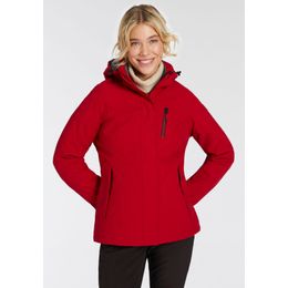 Funktionsjacke Killtec "KOW 140 WMN JCKT", Damen, Gr. 44, rot, Obermaterial: 100% Polyester, normal, hoch geschlossener Ausschnitt, mit verstellbarem Klettverschluss, Jacken Funktionsjacke, Wasserdicht & Winddicht & Atmungsaktiv, &Uuml;bergangsjacke