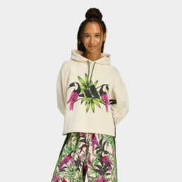 Kapuzensweatshirt adidas Sportswear "ADIDAS X FARM RIO HOODIE", Damen, Gr. XXL, crystal linen, schwarz, Obermaterial: 68% Baumwolle, 32% Polyester, Rundhals, angesetztes B&uuml;ndchen, Sweatshirts Kapuzensweatshirt