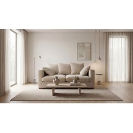 2-Sitzer Home Affaire "Coray", beige (sand), B:175cm H:80cm T:113cm, 100% Polyester, Sofas, 2-Sitzer, extra weich und kuschelig, F&uuml;llung mit Federn und Daunen