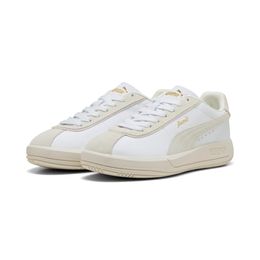 Sneaker Puma "CLUB KLASSIKA", Damen, Gr. 37, Puma wei&szlig;, warm wei&szlig;, Puma gold, Leder, Schuhe Sneaker, Obermaterial aus Leder, Innenmaterial aus Textil