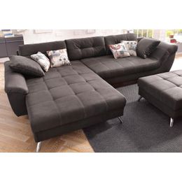 Jockenh&ouml;fer Ecksofa JOCKENH&Ouml;FER GRUPPE "San Francisco L-Form, B: 358 cm", braun (dunkelbraun), B:358cm H:91cm T:119cm, Luxus-Microfaser ALCATOP (100% Polyester);Luxus-Microfaser in Antiklederoptik (100% Polyester);Zierkissen: (100% Baumwolle), Sofas, Ecksofa, mit Zierkissen, eingearbeiteter Kaltschaummatte