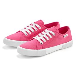 Sneaker Lascana, Damen, Gr. 40, pink, Obermaterial: 100% Textilmaterial. Decksohle: 100% Textilmaterial. Futter: 100% Textilmaterial. Laufsohle: 100% Synthetik, unifarben, Basic, Schuhe Sneaker, aus Textil, Schn&uuml;rhalbschuh, Freizeitschuh, Turnschuh