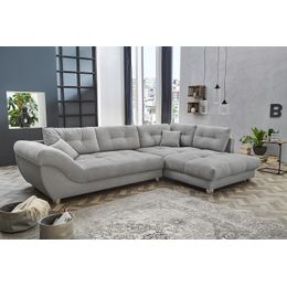 Jockenh&ouml;fer Ecksofa JOCKENH&Ouml;FER GRUPPE "Siena L-Form, B: 346 cm", grau, B:346cm H:90cm T:122cm, Luxus-Microfaser (92% Polyester, 8% Nylon), Sofas, Ecksofa, mit Zierkissen, gro&szlig;e Sitz- und Liegefl&auml;che