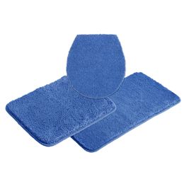 Badematte OTTO HOME "Inga, Badezimmer Teppich, Badvorleger" Gr. 12, blau, H:20mm, Polyester, Badematten, Badematte, Badteppich, unifarben, weich, als halbrund und rechteckig erh&auml;ltlich