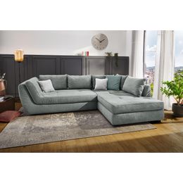 Jockenh&ouml;fer Ecksofa JOCKENH&Ouml;FER GRUPPE "Rascasse L-Form, B: 322 cm", mittelgrau, B:322cm T:125cm, Korpus: 100% Polyester;Kissen: 100% Polyester, Sofas, Ecksofa, mit Zierkissen, XXL-Sofa