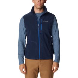 Fleeceweste Columbia "Fast Trek&trade; Fleece Vest", Herren, Gr. L, blau (collegiate 2), Fleece, Obermaterial: 100% Polyester, hoch geschlossener Ausschnitt, Westen Fleeceweste, f&uuml;r den &Uuml;bergang