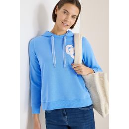 Hoodie Cecil, Damen, Gr. M (40), fountain blau, Sweatware, Obermaterial: 80% Baumwolle, 20% Polyester. Futter: 50% Baumwolle, 50% Polyester, bestickt, normal h&uuml;ftbedeckend, Rundhals, B&uuml;ndchen, Sweatshirts Hoodie, mit Embroidery Detail und Kapuze