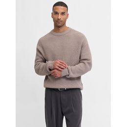 Jack & Jones Rundhalspullover JACK & JONES "JJKAITO KNIT CREW NECK BF", Herren, Gr. XS, atmosphere, Strick, Obermaterial: 70% Polyacryl, 30% Baumwolle, unifarben, relaxed fit normal, Rundhals, Pullover Rundhalspullover