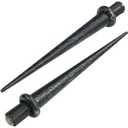 Gardinenstangen-Endst&uuml;ck Liedeco "Endst&uuml;ck, Endknopf Spitze "Esperanca" f&uuml;r 16 mm Stangen" Gr. 1, silber (silberfarben, schwarz), H:1,5cm L:13,9cm, Gardinenstangenendst&uuml;cke, Gardinenstangen-Endst&uuml;ck, Endst&uuml;ck, Endknopf