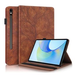 Wigento F&uuml;r Samsung Galaxy Tab S10 Plus / S9 Plus Kunstleder Tasche Braun