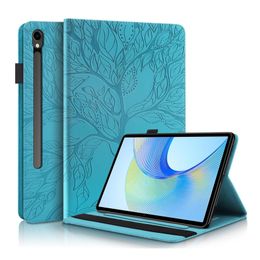 Wigento F&uuml;r Samsung Galaxy Tab S10 Plus / S9 Plus Kunstleder Tasche Blau