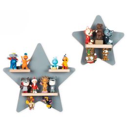 Wandregal BOARTI "Regal Holz Stern Kinder Toniebox Tonies Figuren", grau, B:33cm T:5cm, Regale, Wandregal