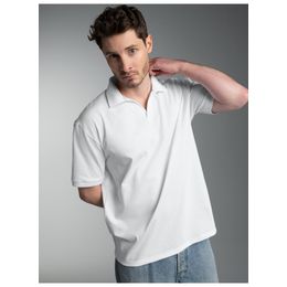 Poloshirt TRIGEMA "TRIGEMA Poloshirt DELUXE ohne Knopfleiste", Herren, Gr. XXL, wei&szlig;, Single Jersey, 100% Baumwolle, Basic, ohne Ausschnitt, Shirts Poloshirt