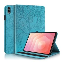 Wigento Kunstleder f&uuml;r Samsung Galaxy Tab S11 Ultra Baum Design Blau