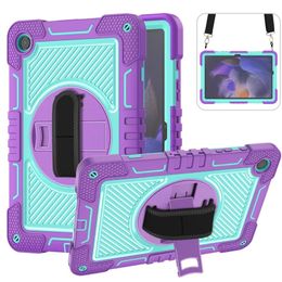 Wigento F&uuml;r Samsung Galaxy Tab A11+ Plus / A9+ Plus 360 Grad H&uuml;lle Lila