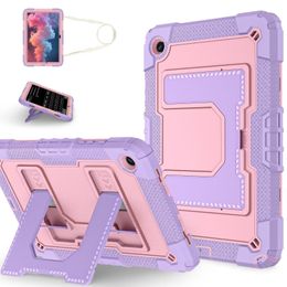 Wigento F&uuml;r Samsung Galaxy Tab A11 Plus Silikon Hybrid PC Holder H&uuml;lle Rosa
