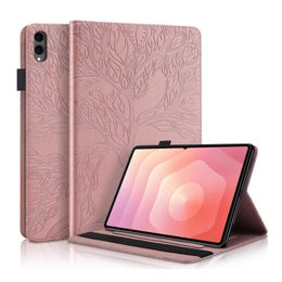 Wigento F&uuml;r Samsung Galaxy Tab S11 Ultra Baum Design Kunstleder Tasche Pink