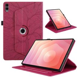 Wigento F&uuml;r Samsung Galaxy Tab S11 Ultra 360 Grad Baum Kunstleder Tasche Rot