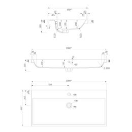 Posseik Stand Badm&ouml;bel Fellini 100 SoftClose eiche gold mit drei grifflosen Schubladen