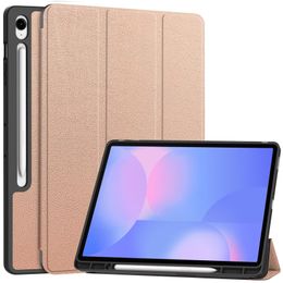 Wigento F&uuml;r Samsung Galaxy Tab S10 FE Plus 3folt Wake Tasche H&uuml;lle Rose Gold