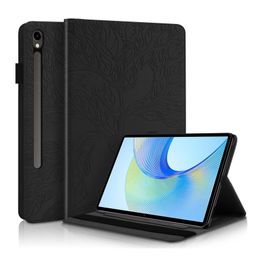 Wigento F&uuml;r Samsung Galaxy Tab S10 Plus / S9 Plus Kunstleder Tasche Schwarz