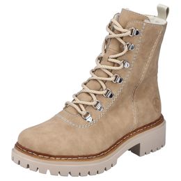 Winterstiefelette Rieker, Damen, Gr. 38, beige, Lederimitat, Schuhe Winterstiefelette, mit sportiver Schn&uuml;rung