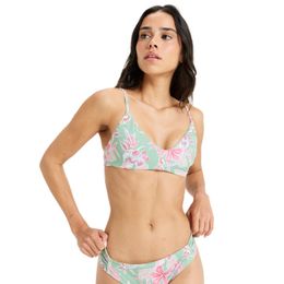 Bandeau-Bikini-Top Roxy "Hibiscus Island", Damen, Gr. S, Cup B, basil kartofeel swim, 85% Polyester, 15% Elasthan, Bikini-Oberteile Bandeau-Bikini-Top