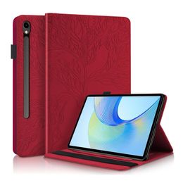 Wigento F&uuml;r Samsung Galaxy Tab S10 Plus / S9 Plus Kunstleder Tasche Rot
