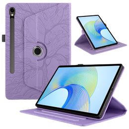 Wigento F&uuml;r Samsung Galaxy Tab S10 FE Plus 360 Baum Kunstleder Tasche Lila