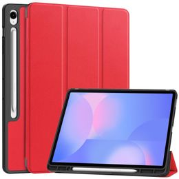 Wigento F&uuml;r Samsung Galaxy Tab S10 FE Plus 3folt Wake UP Tasche H&uuml;lle Rot