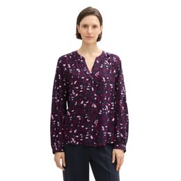 Klassische Bluse Tom Tailor, Damen, Gr. 36, rosa (berry autumn floral design), Obermaterial: 100% Viskose, mit Knopf,&Auml;rmel mit &Auml;rmelschlitz, Blusen Klassische Bluse