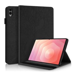 Wigento F&uuml;r Samsung Galaxy Tab S11 Ultra Baum Design Kunstleder Tasche Schwarz