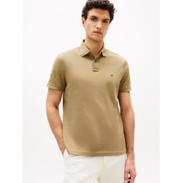 Poloshirt Tommy Hilfiger "1985 REGULAR POLO", Herren, Gr. M, beige (woodridge), Piqu&eacute;, Obermaterial: 96% Baumwolle, 4% Elasthan, hoch geschlossener Ausschnitt, Shirts Poloshirt, aus Piqu&eacute;