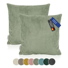 Lycce 2er Set Kissenbezug aus trendigem Cordstoff (50 x 50 cm)