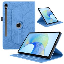 Wigento F&uuml;r Samsung Galaxy Tab S10 FE Plus 360 Baum Kunstleder Tasche Blau