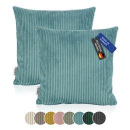 Lycce 2er Set Kissenbezug aus trendigem Cordstoff (50 x 50 cm)
