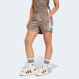 Shorts adidas originals "AOP ADI-BREAK", Damen, Gr. XL, N-Gr, earth strata, stone khaki, normal, gr., Obermaterial: 100% Polyester, Hosen Shorts